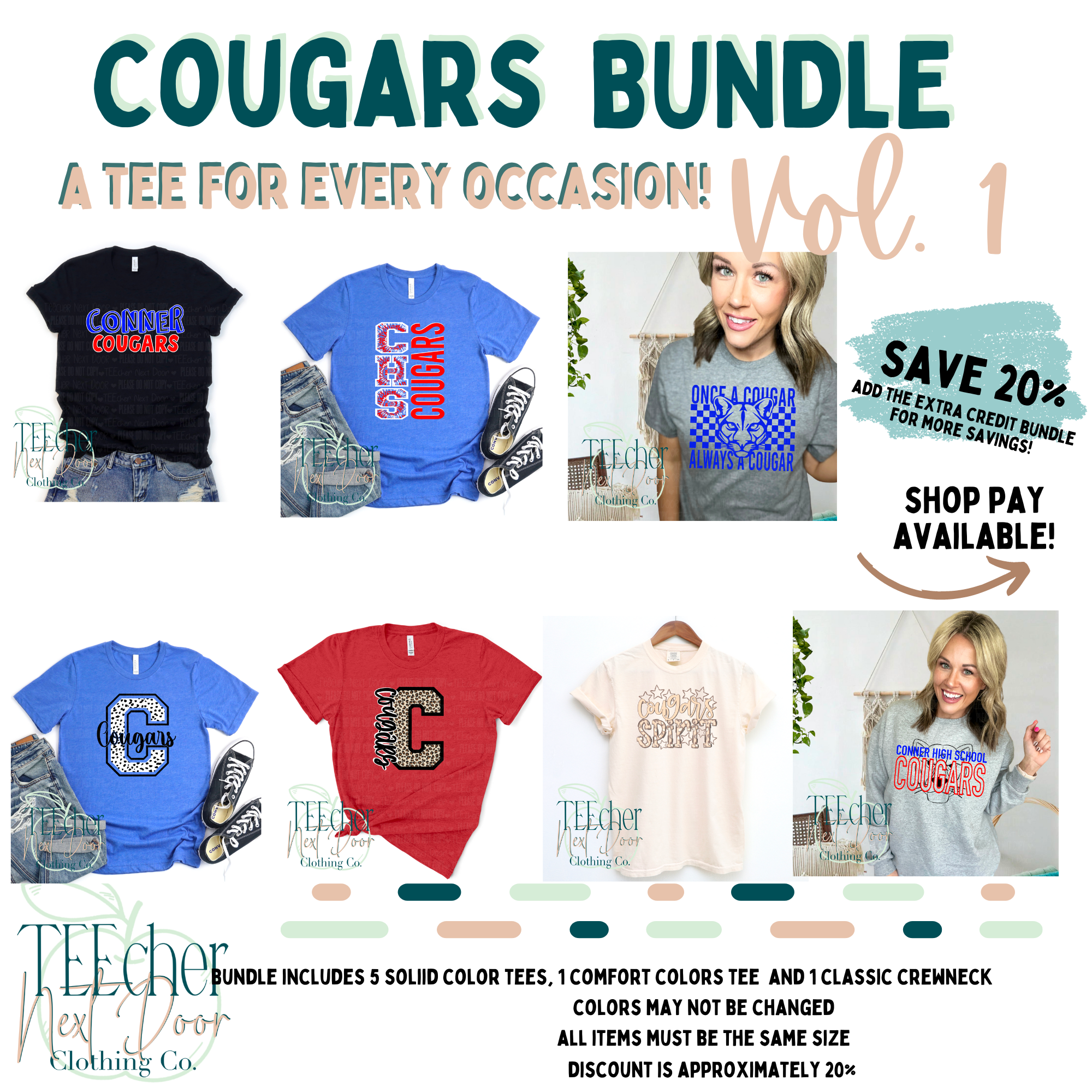 Cougars Bundle Vol. 1 – TEEcher Next Door Clothing Co.