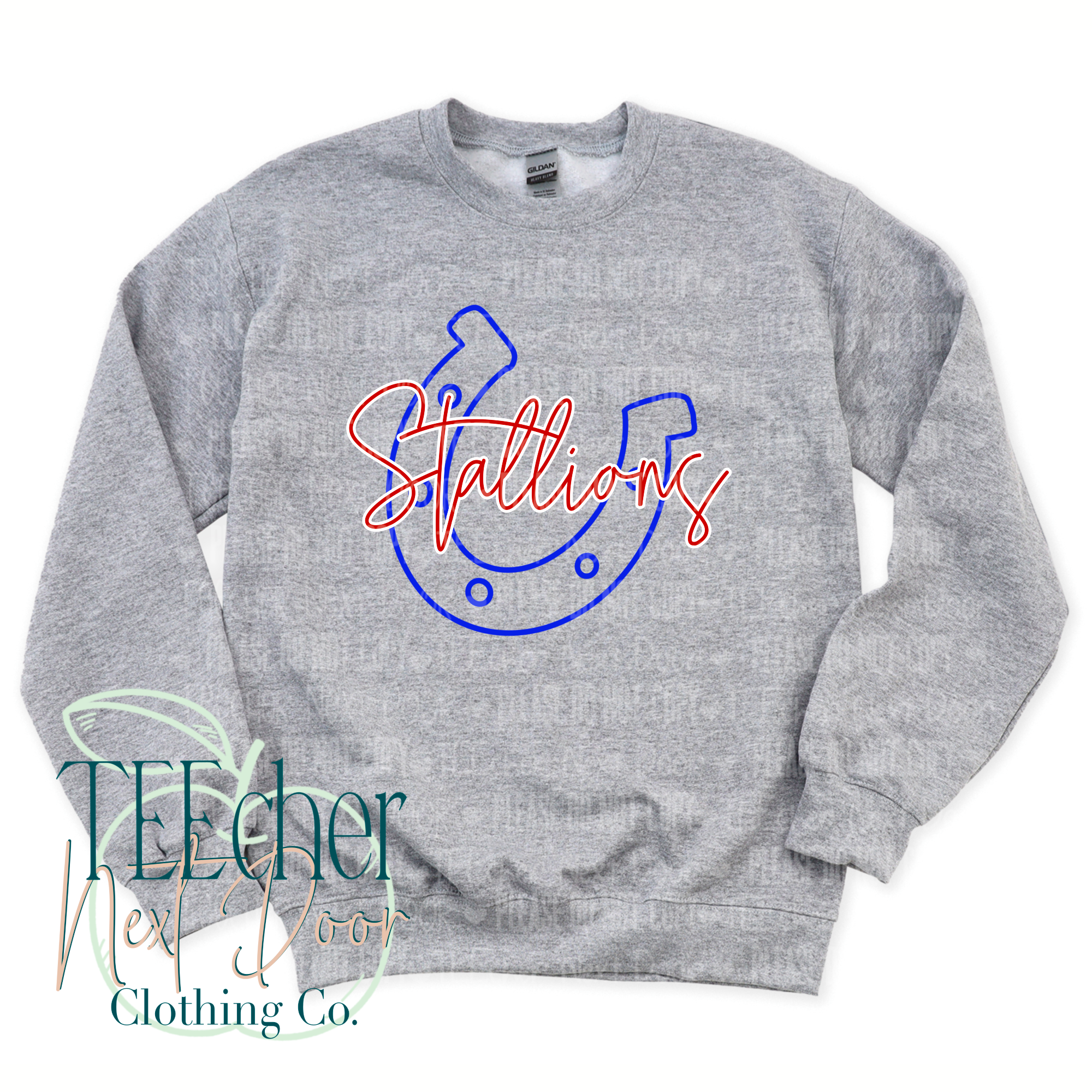 Stallions Mascot Script Overlay – TEEcher Next Door Clothing Co.