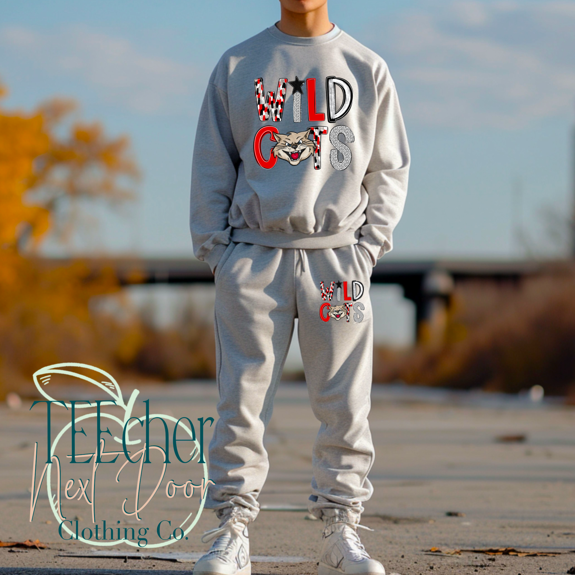 Gray Wildcat Poppy Set – TEEcher Next Door Clothing Co.